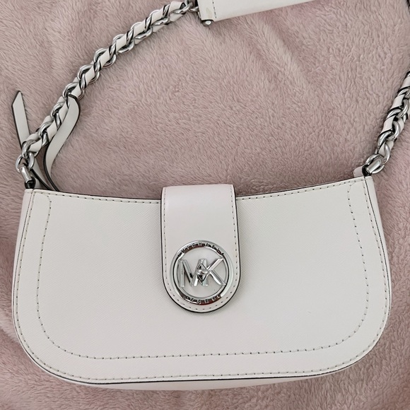 MICHAEL Michael Kors | Bags | Michael Kors White Leather Shoulder Bag ...